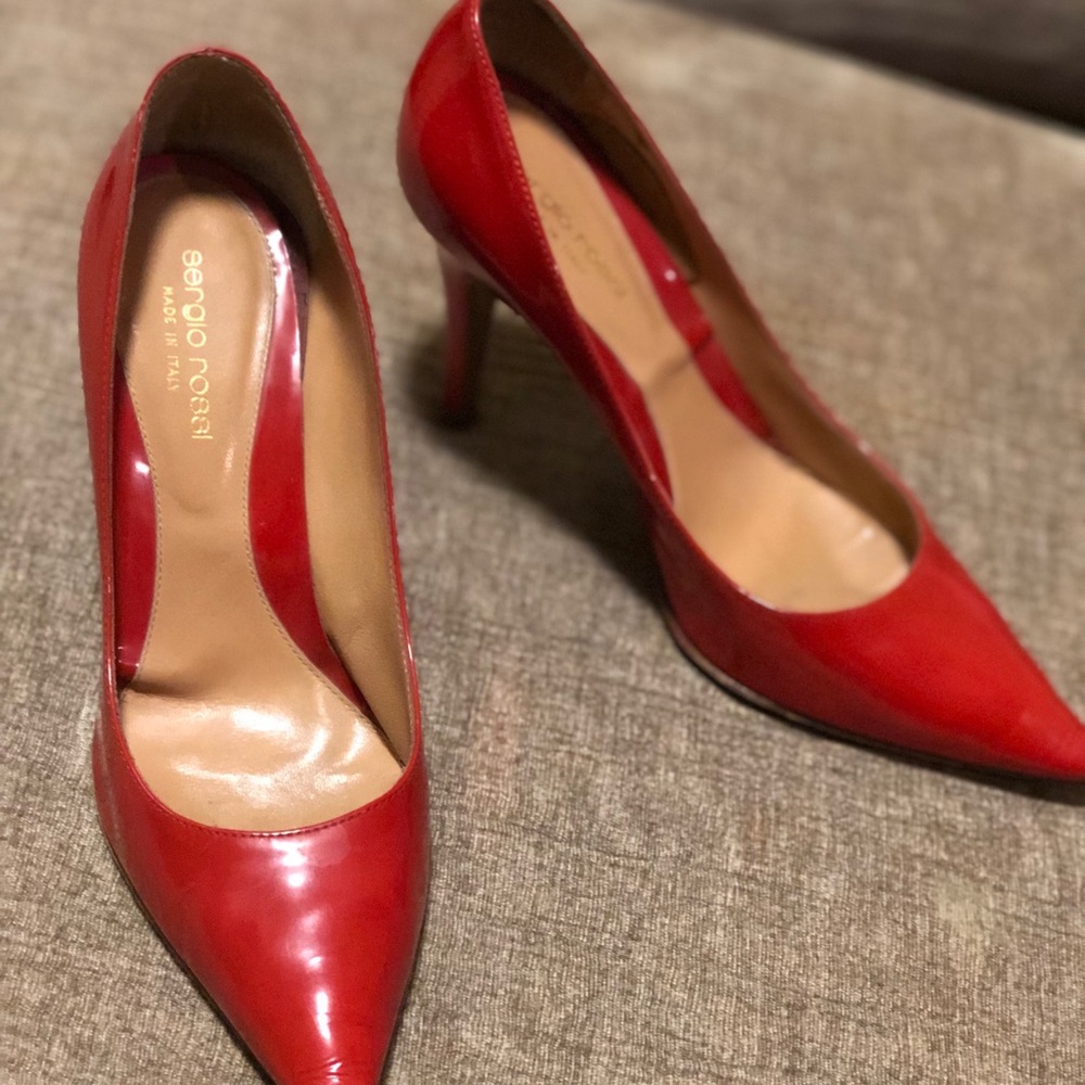 Sergio Rossi Red Patent Leather Pumps - Gem